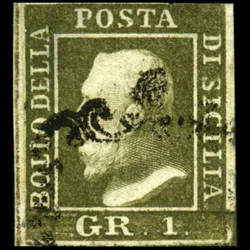 1859 Sicily 1gr Stamp