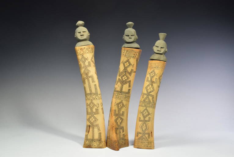 Three Dayak Borneo Shaman Scrimshaw Bone Magic Powder Containers (#0148 ...