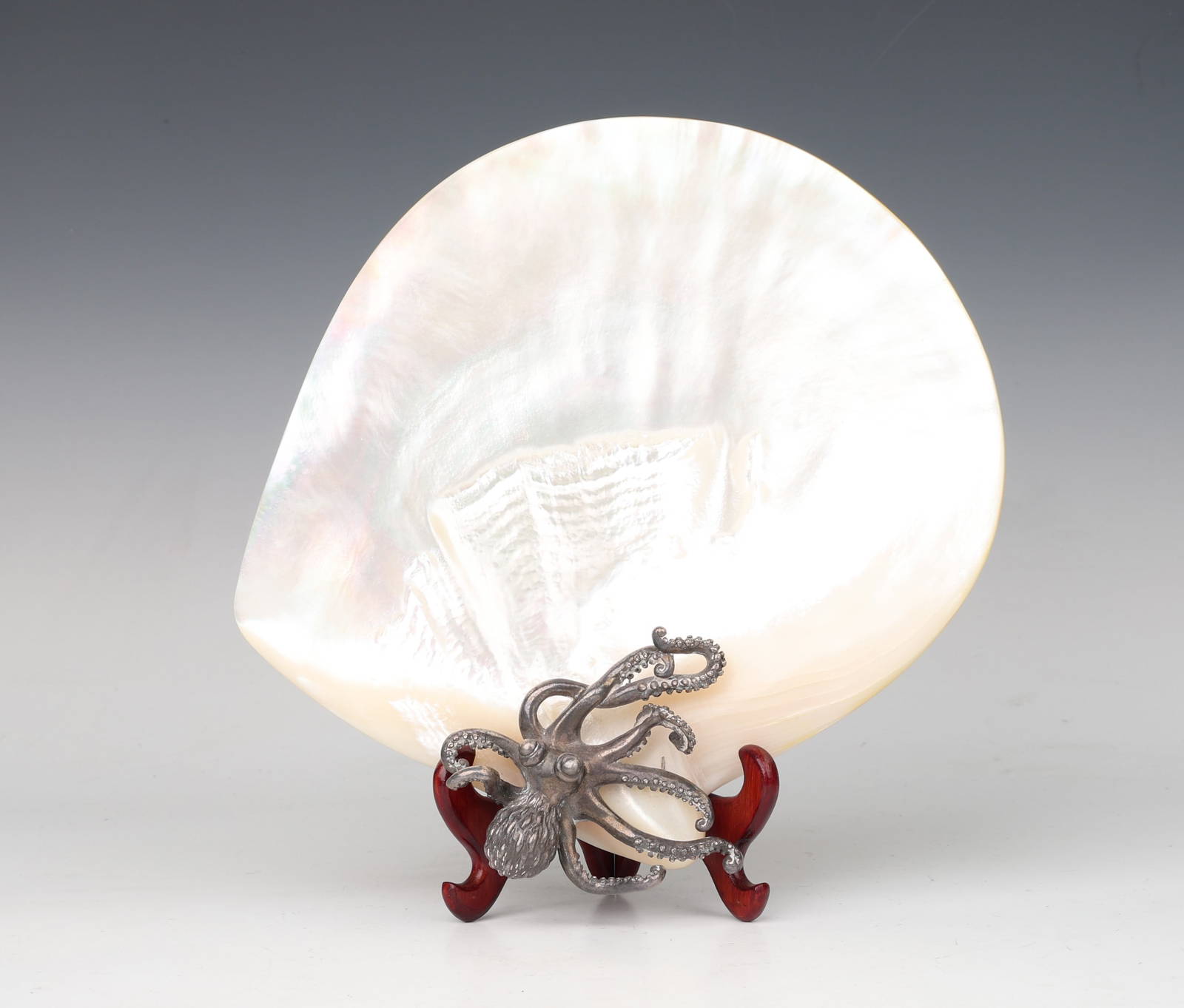 Vintage Shell Dish With Sterling Octopus Auction