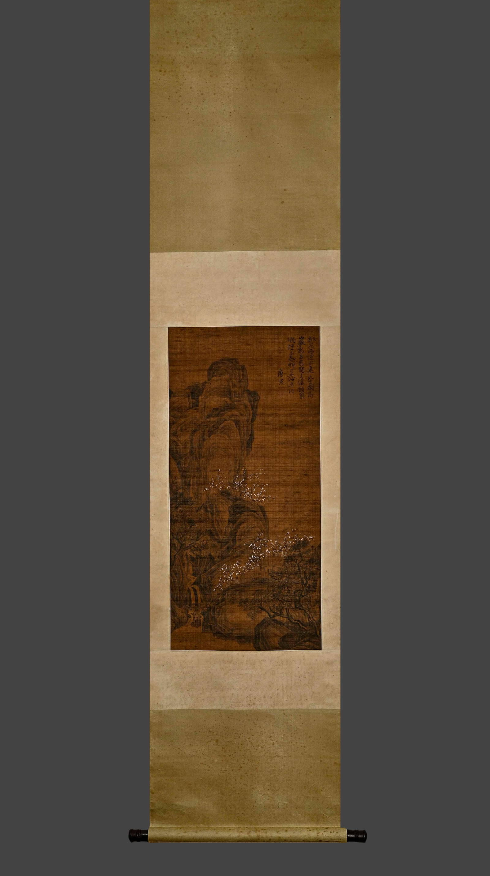 Chinese Drawing Landscape Silk Painting,tang Yin Mark Auction