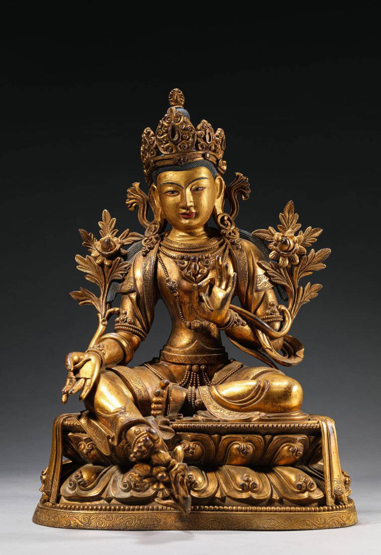 Gilt Bronze White Tara Figure Auction
