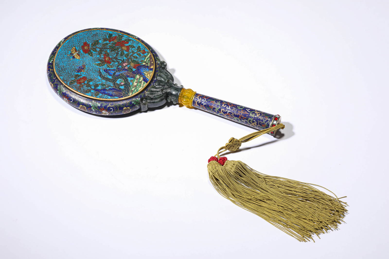 Chinese Bronze Cloisonne Flower Pattern Mirror Auction