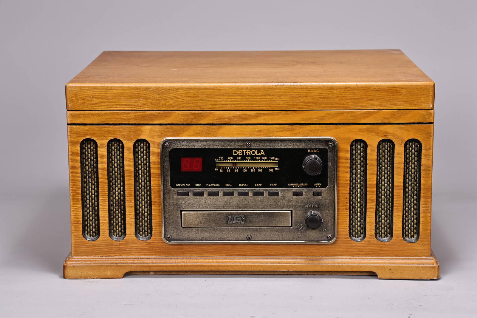 Oak Detrola Km837 Record Player Cd Cassette Radio Speakers Auction