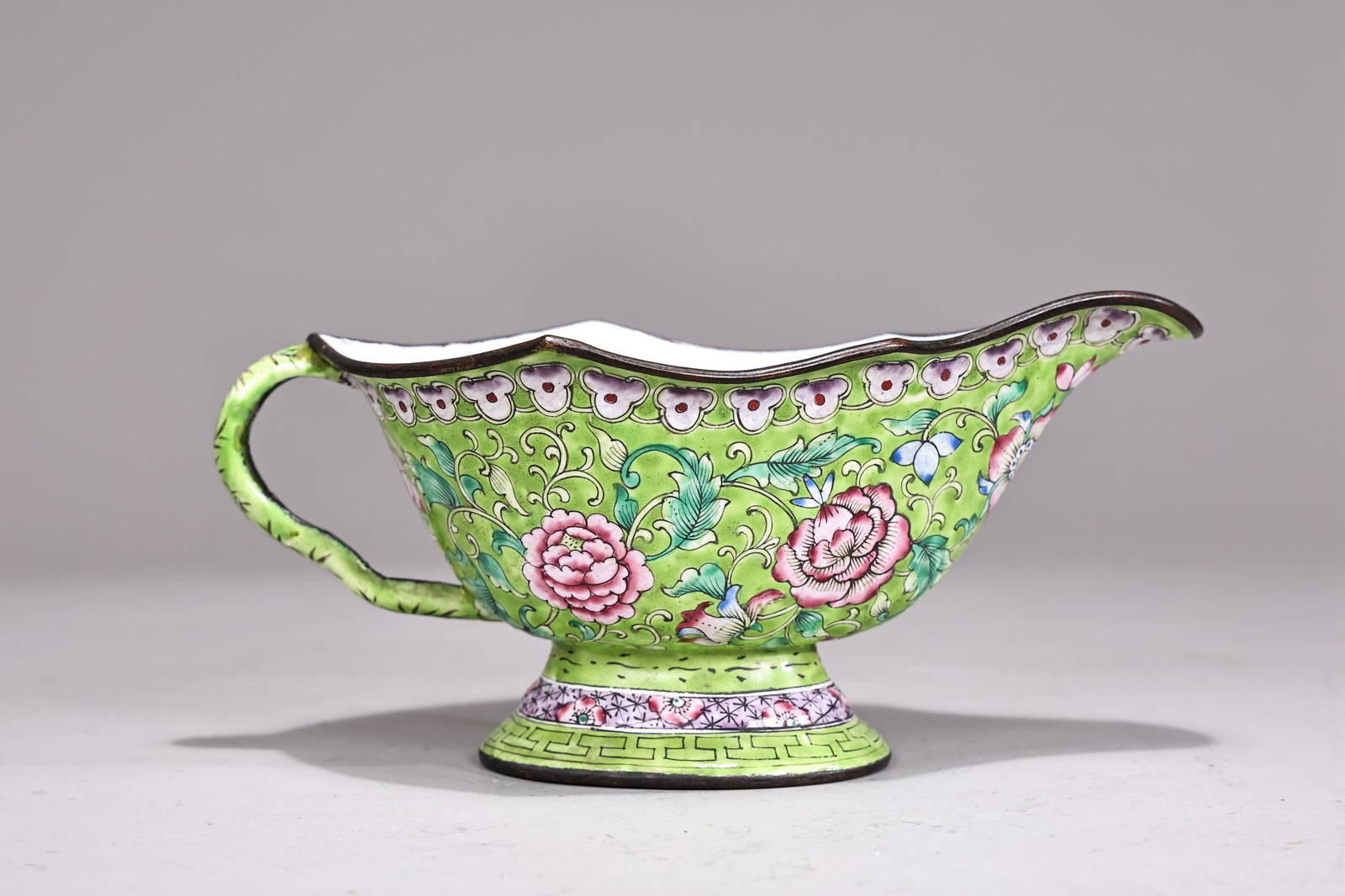 Chinese Enamel Drawing Flower With Branch Bronze Handle Pot - Jun 24 ...