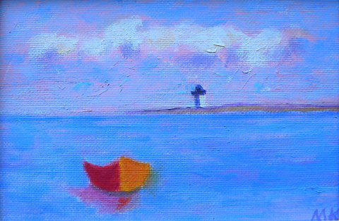 Painting, Acrylic, Signed M. K.