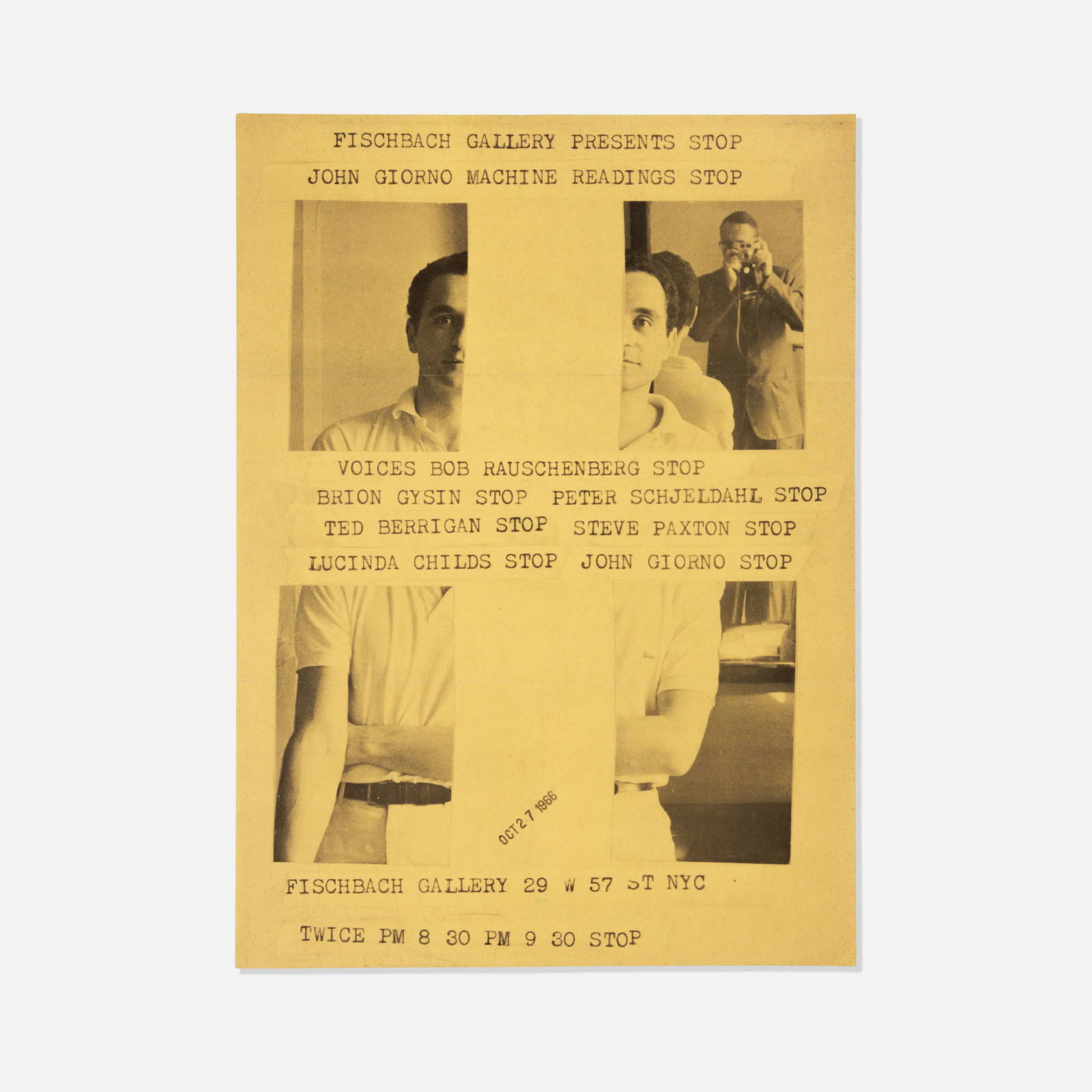 Fischbach Gallery, John Giorno Machine Readings Flyer Auction