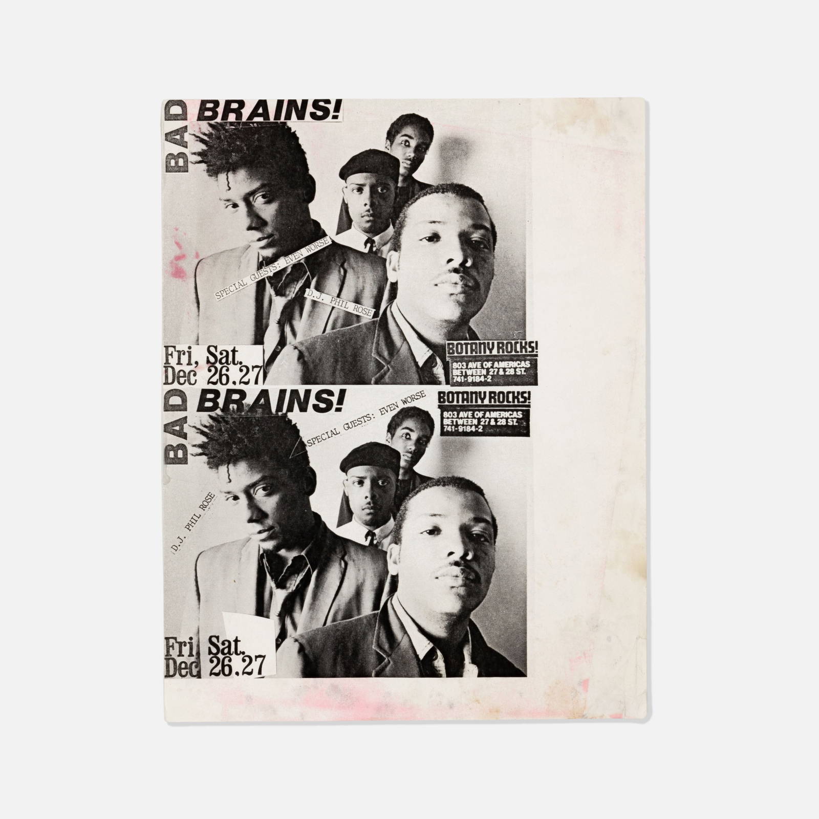 Botany Rocks, Bad Brains, Even Worse, D.j. Phil Rose, Flyer Auction