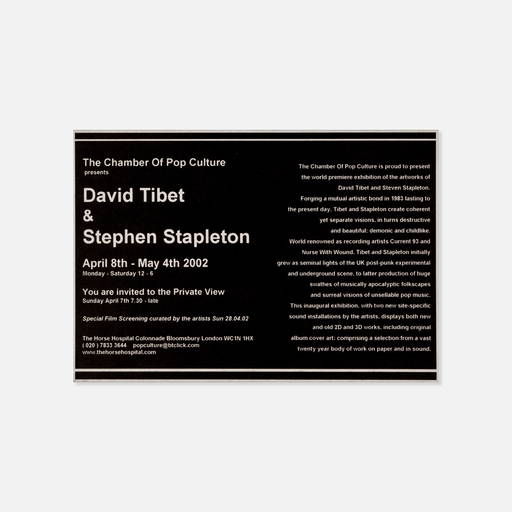 The Horse Hospital, David Tibet & Stephen Stapleton, Invitation Card