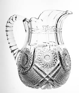 Well Done Niagara American Brilliant Cut Glass Pitcher