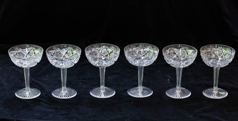 Great Set of 6 Libbey Colonna Hollow Stem Champagnes (#0021) on Jun 09 ...