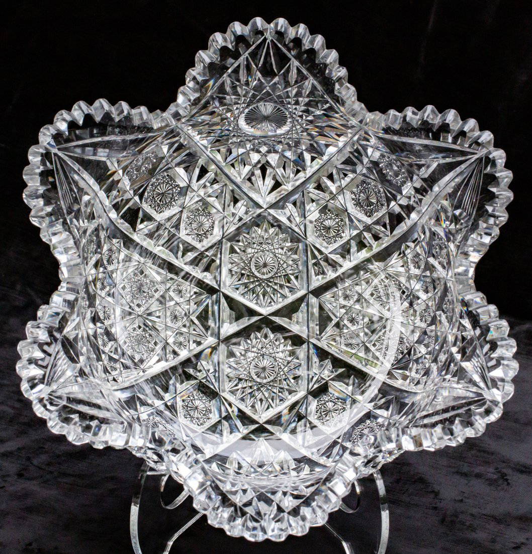 Incredible Straus Kenilsworth American Brilliant Cut Glass Star Shaped ...