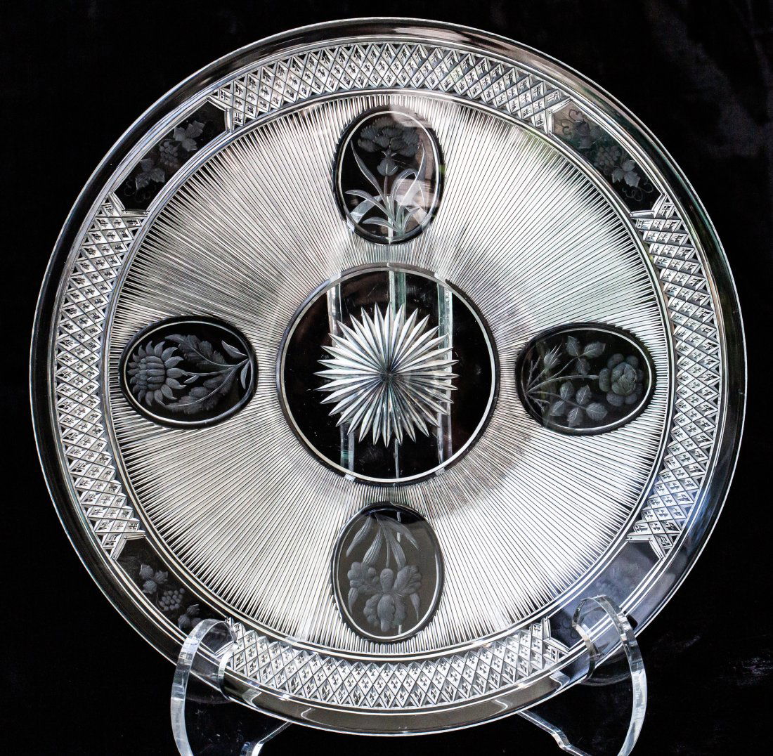 Elegant Sinclaire Silver Threads American Brilliant Period Cut Glass ...