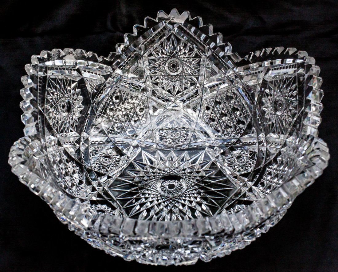 Giant Dorflinger No. 99 American Brilliant Cut Glass Bowl Crystal Auction