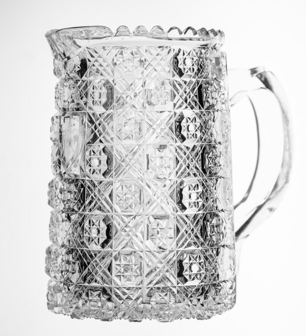 Incredible Mt. Washington Triple Miter Trellis American Brilliant Cut Glass