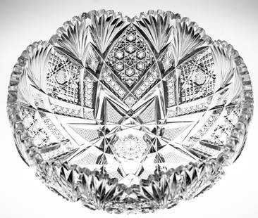 Rare Hawkes Toupee Stand American Brilliant Period Cut Glass Crystal ...