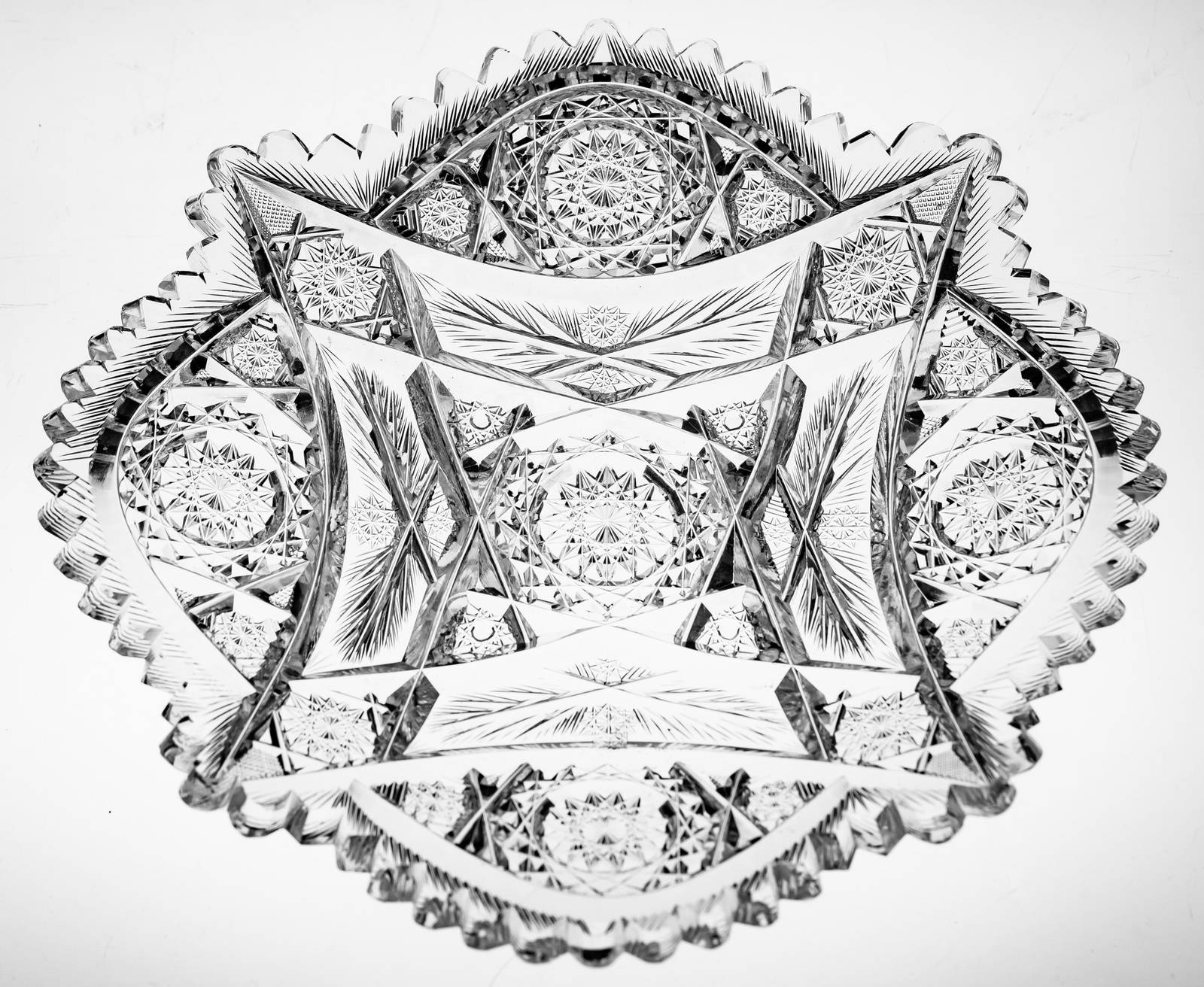 Beautiful Libbey Diana American Brilliant Period Cut Glass Plate Auction