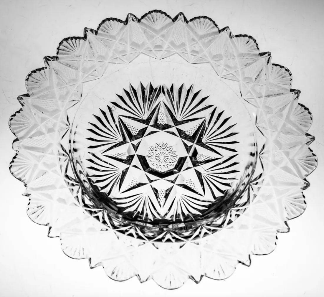 Libbey Florence American Brilliant Period Cut Glass Underplate Auction
