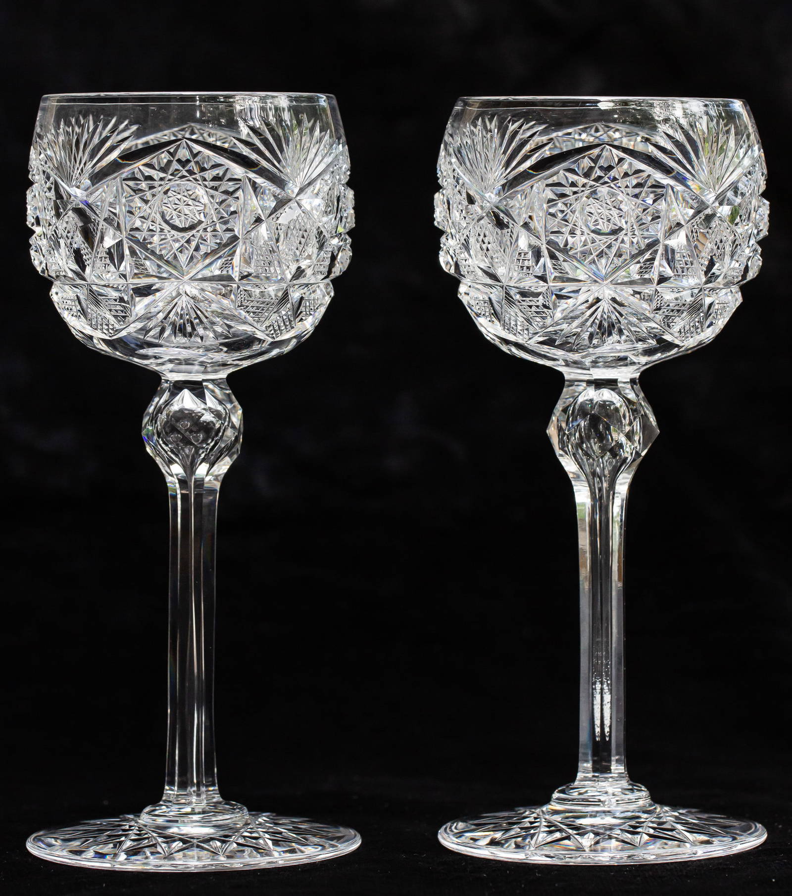 Extraordinary Pair Of J. Hoare Champion Brilliant Period Cut Glass Hock ...