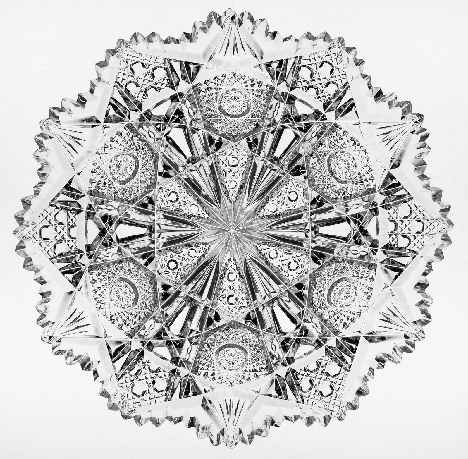 Gorgeous Old Clark Adonis American Brilliant Cut Glass 7" Plate Auction