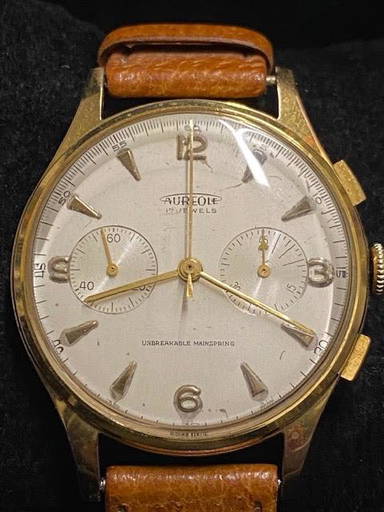 Aureole Vintage 1940s 17 Jewel Chronograph Gt Watch $10k Apr Value W ...