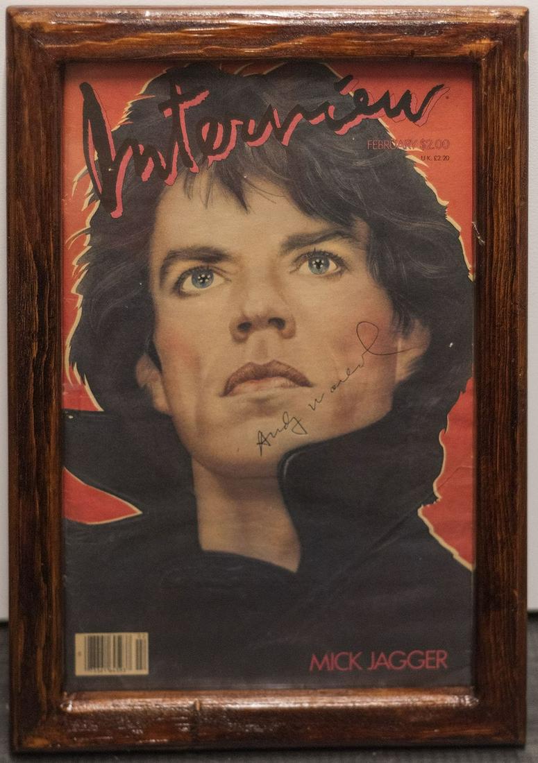 ANDY WARHOL SIGNED- Original Vintage Interview Magazine Cover- w/Certificate of Authenticity ...