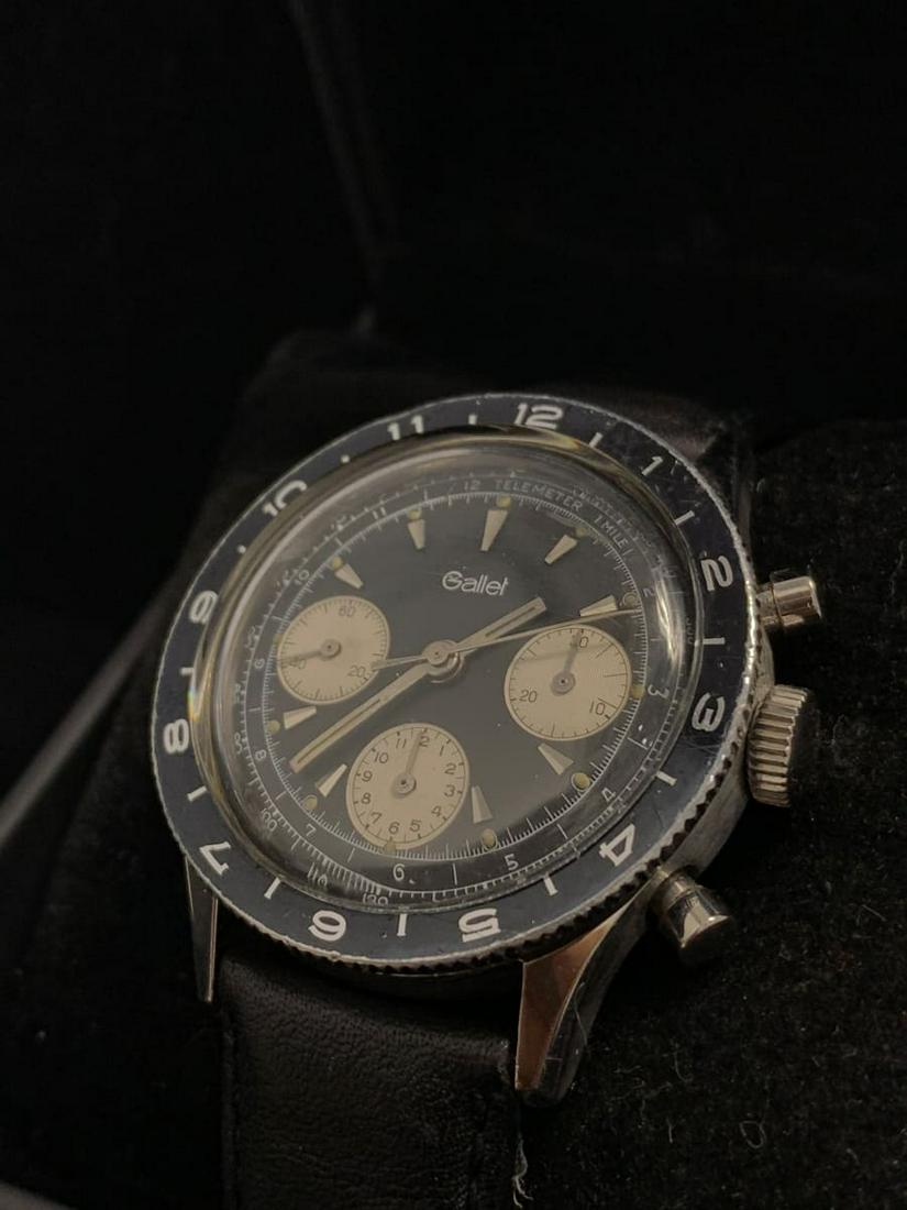 Gallet Vintage Multichron Chronograph Stainless Steel Pilot Watch ...