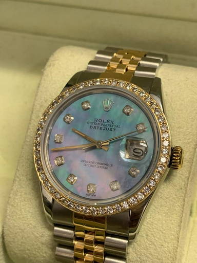 Rolex Oysterquartz Datejust Watch W/ 18kwg Fluted Bezel $20k Apr Value ...