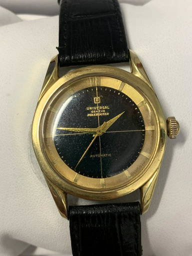 Universal Geneve Polerouter Watch Gold Tone Ss 1950s Automatic $12k Apr ...