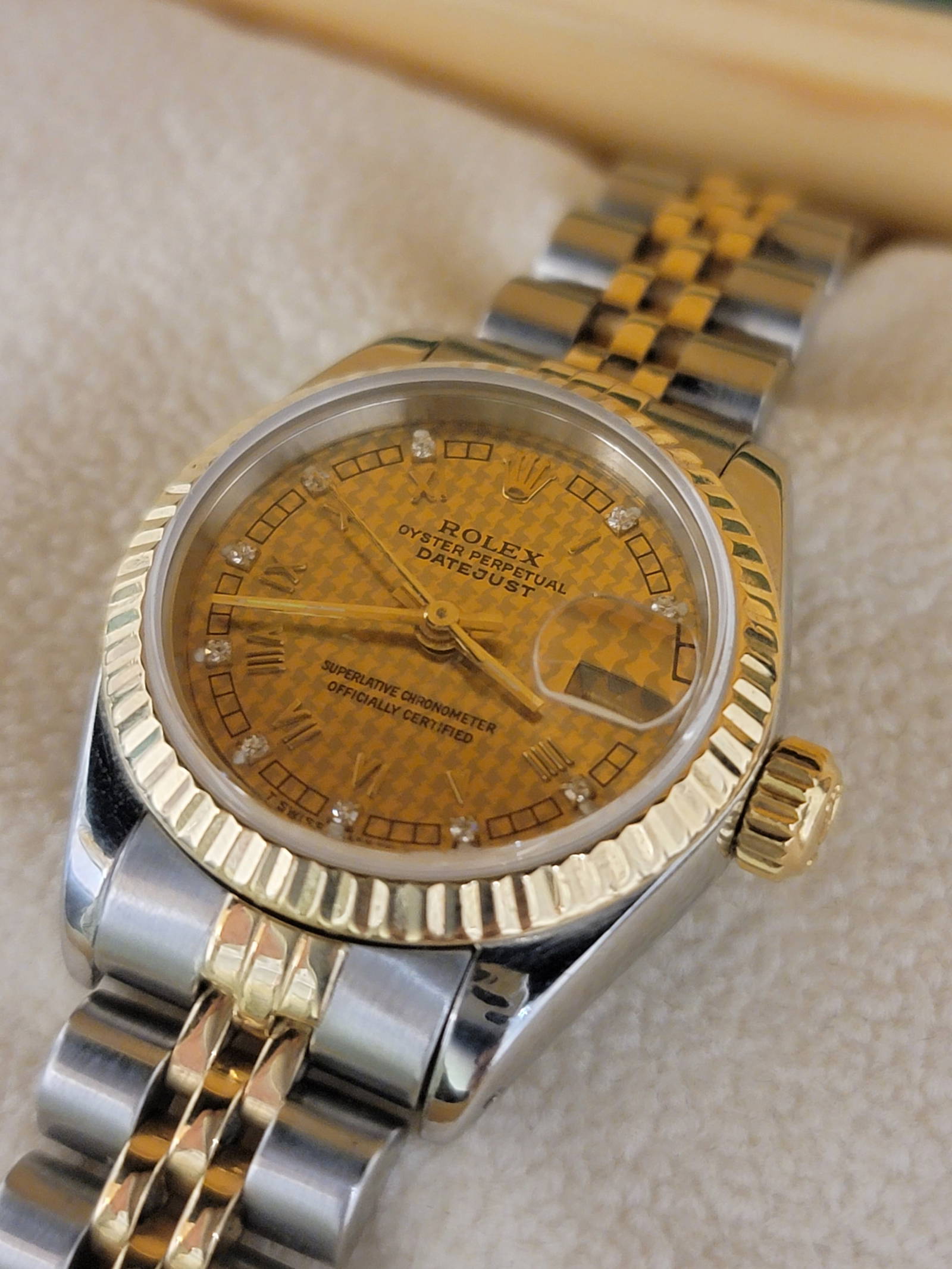 Rolex Datejust Ladies Watch W/ Rare Checkerboard Diamond Dial - $20k ...