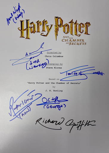 Autograph Signed Harry Potter Chamber Of Secrets Script