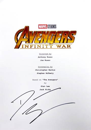 Autograph Signed Avengers Infinity War Script Cover - Apr 09, 2021 ...