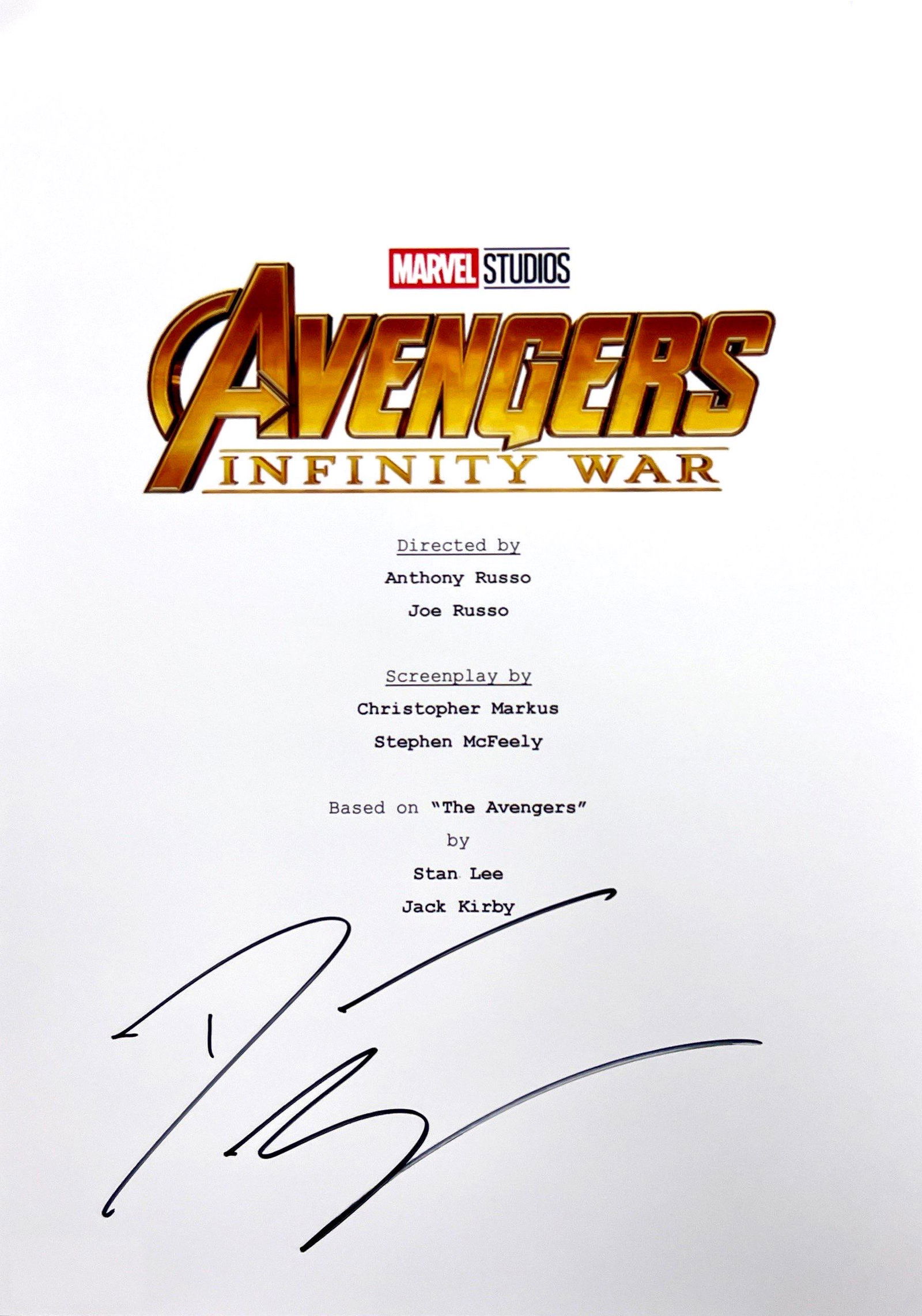Autograph Signed Avengers Infinity War Script Cover - Apr 09, 2021 ...