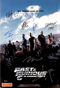 Paul Walker Vin Diesel Autograph Signed Fast Furious