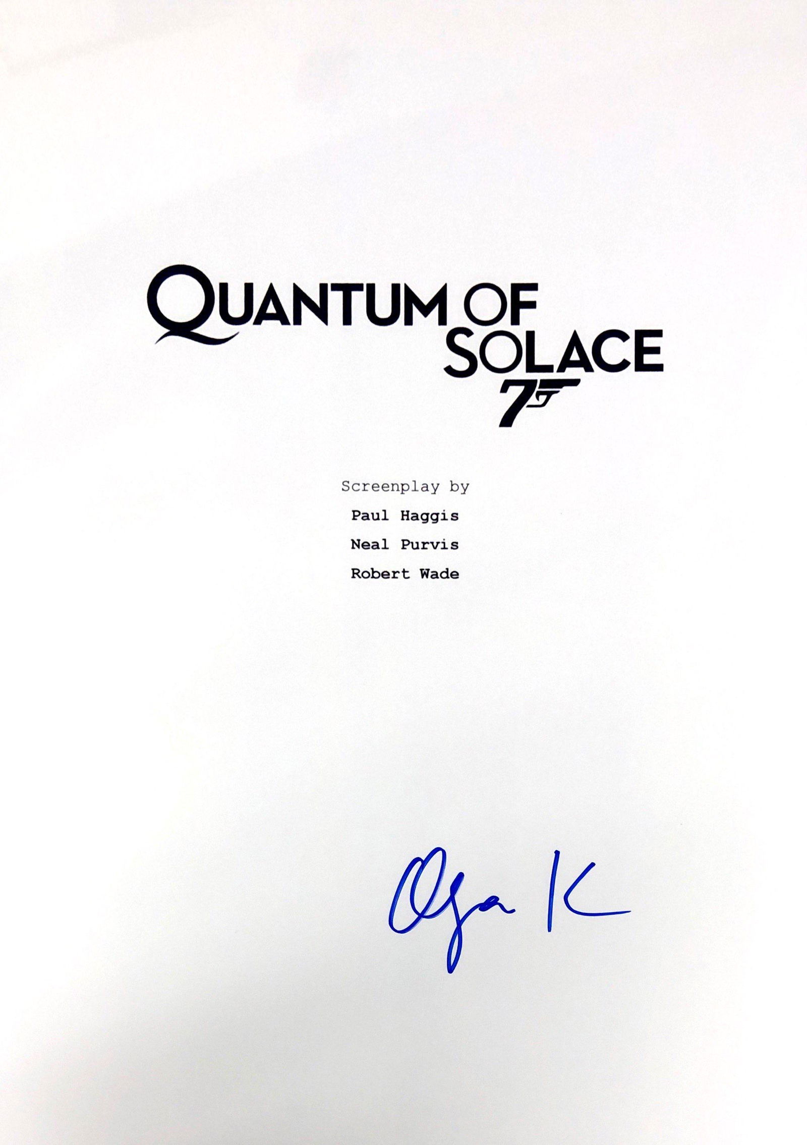 For Auction: Olga Kurylenko Autograph Signed James Bond 007 Script ...