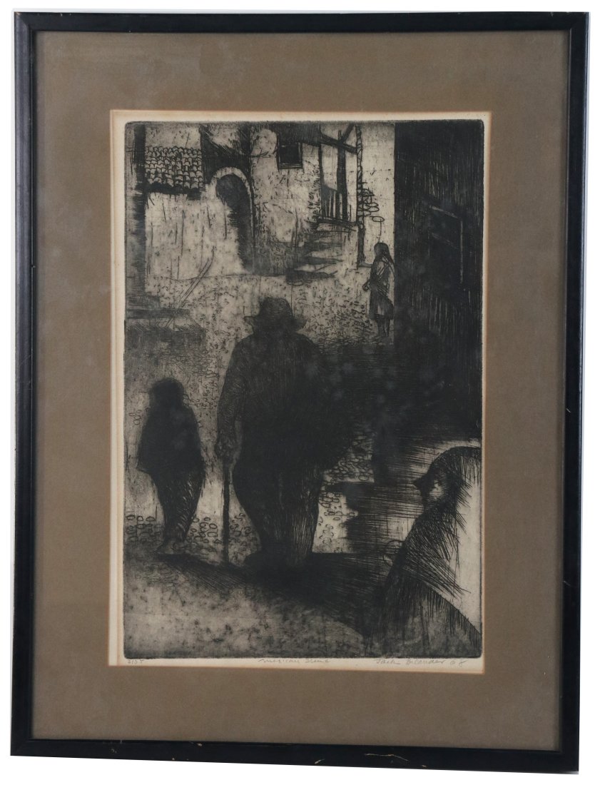 Jack Bilander Pencil Signed Mexican Scene