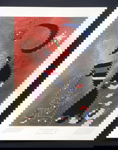 Women And Bird In The Moonlight Reproduction Print By Joan Miro