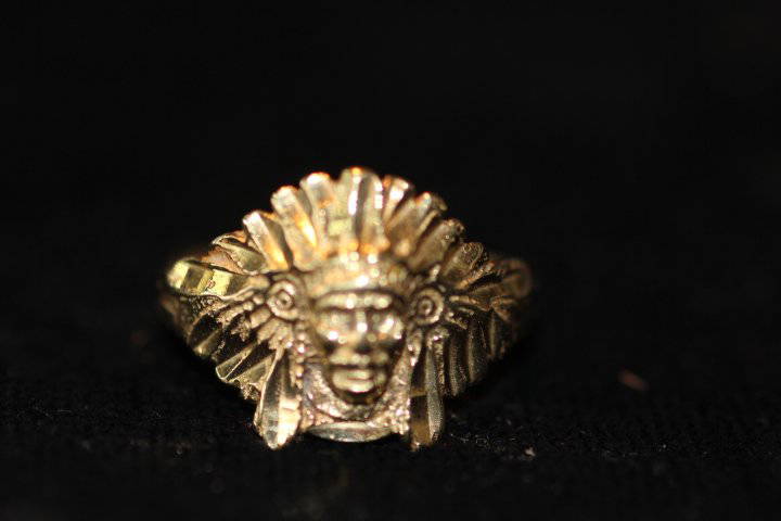 Ladies 14k Gold Indian Head Ring