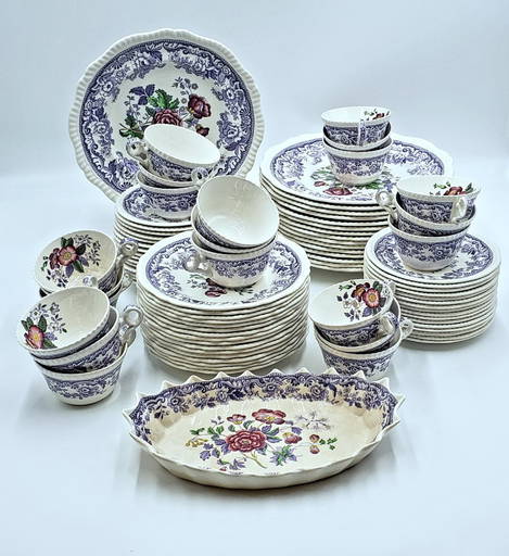85 Pc English Copeland Spode, Mayflower Dinnerware (#0100) on Feb 12 ...