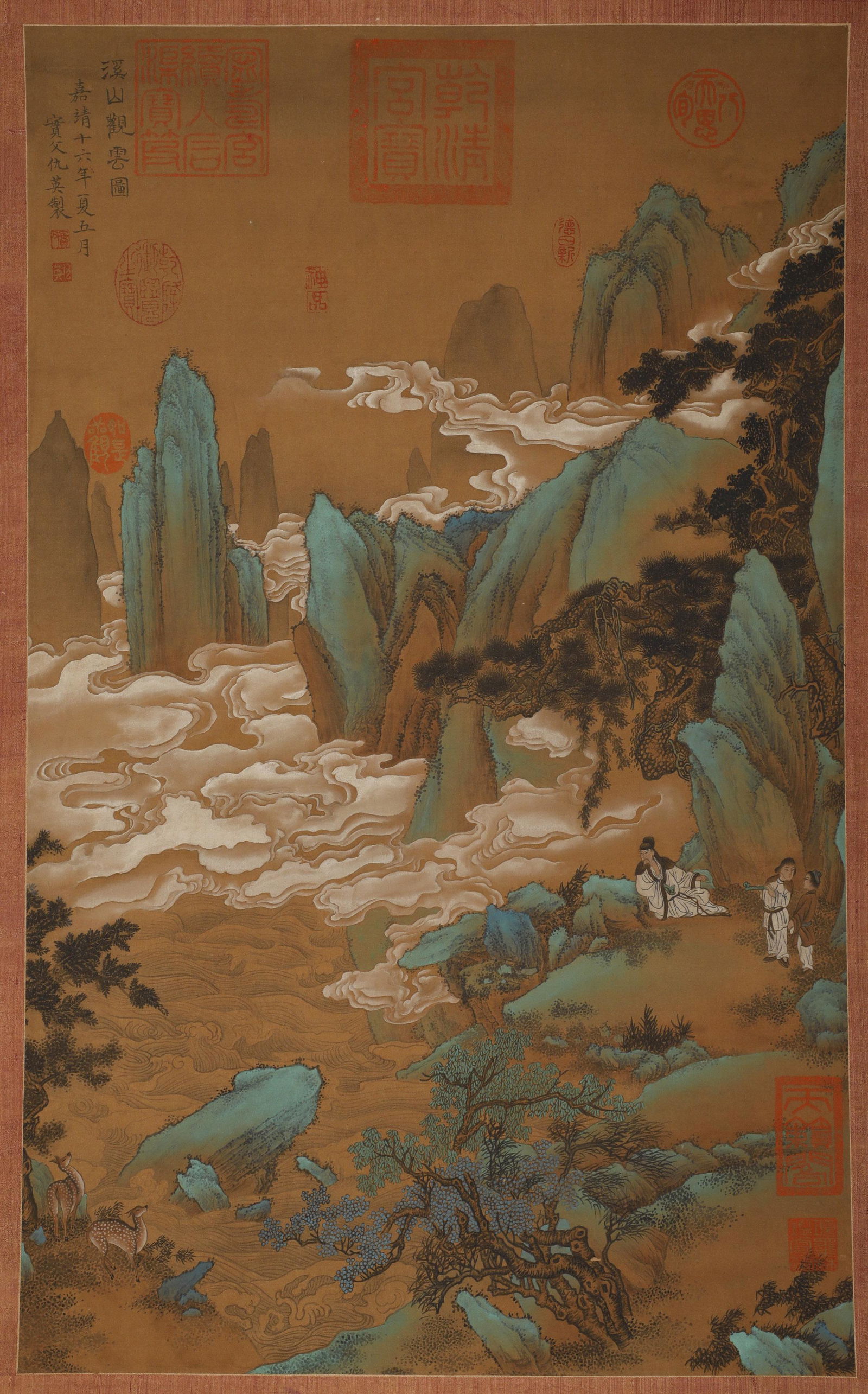 Ming Dynasty "qiu Ying" Mountain Painting