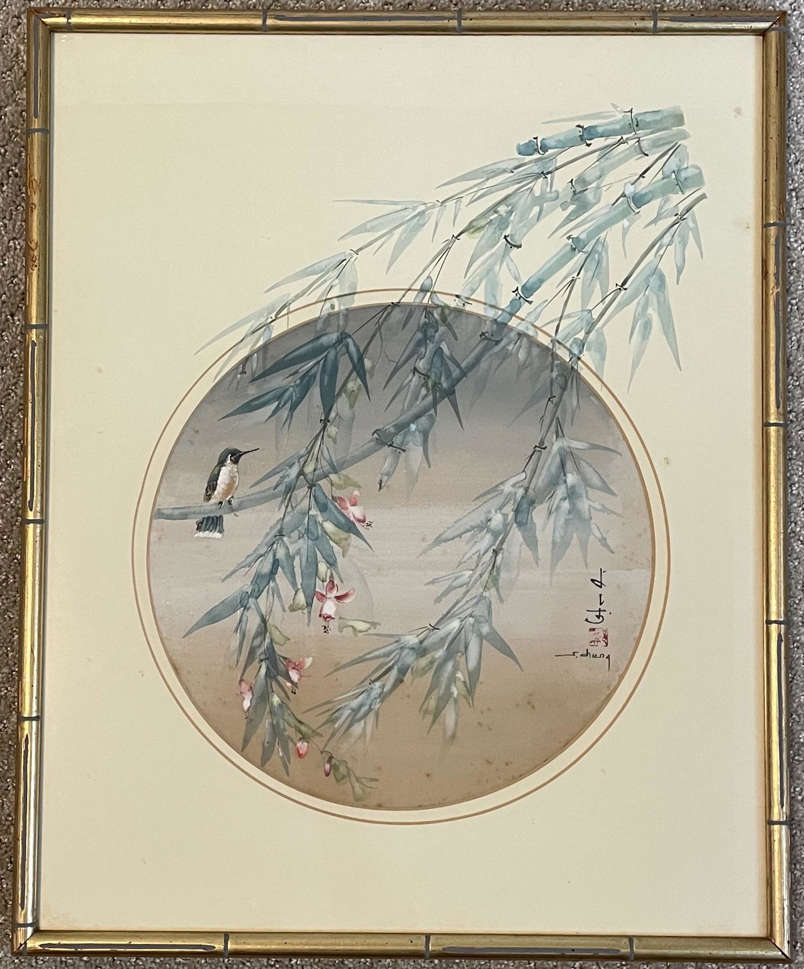JOHN CHENG BIRDS ON BLUE BLOSSOM TREE ORIGINAL SIGNED (#0182) on Jan 23 ...