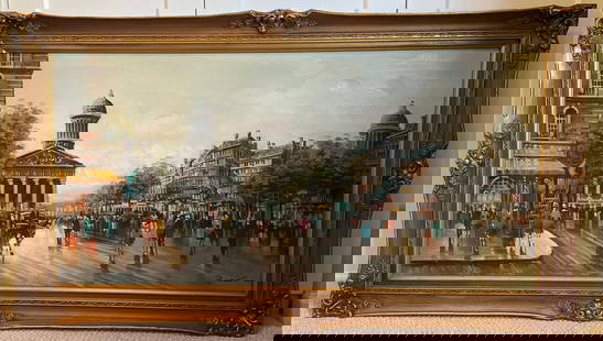 Antonio Devity (italian, 1901-1993) Oil On Canvas Depicting Paris ...