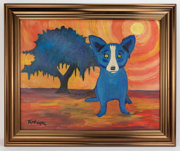 George Rodrigue (1944 2013) Blue Dog Acrylic Paint