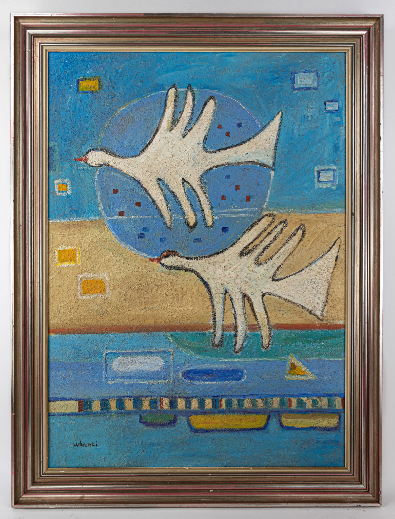 Korean Kim Whanki Abstract Painting In The Style Of Auction