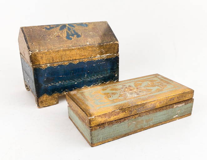 2 Victorian Wooden Trinket Boxes