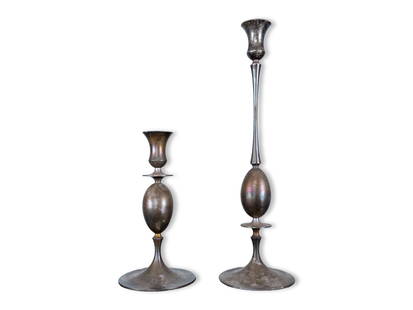 Two Bronze Ted Muehling Candlesticks