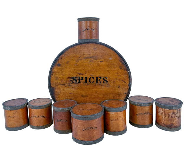Round Spice Box Set C. 1858