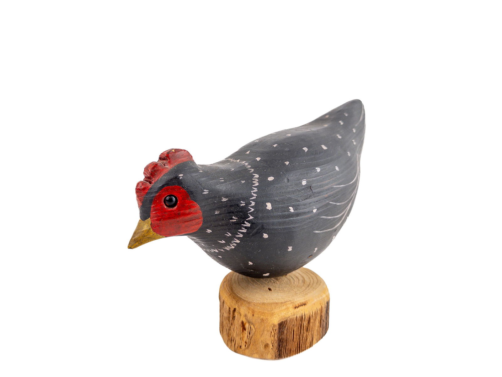 Folk Art Carved Wood Hen Sculpture, Signed (#0173) on Jan 07, 2023 ...