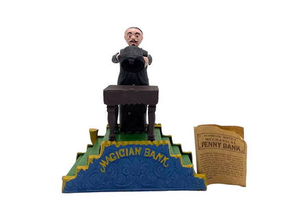 Vintage Cast Iron Magician Bank