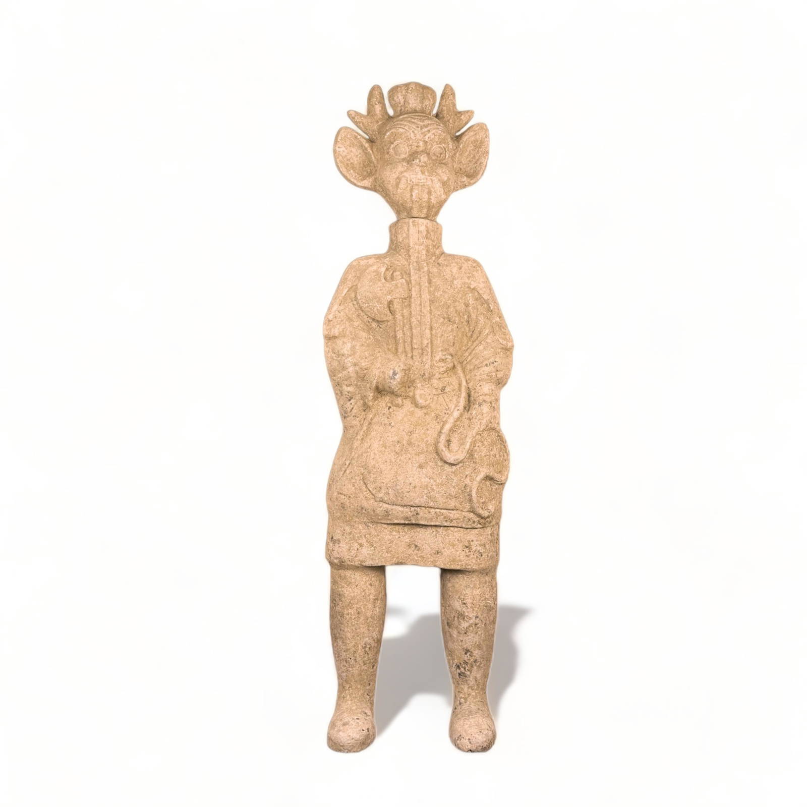 Monumental Chinese Han Terracotta Figure Of A Demon Auction