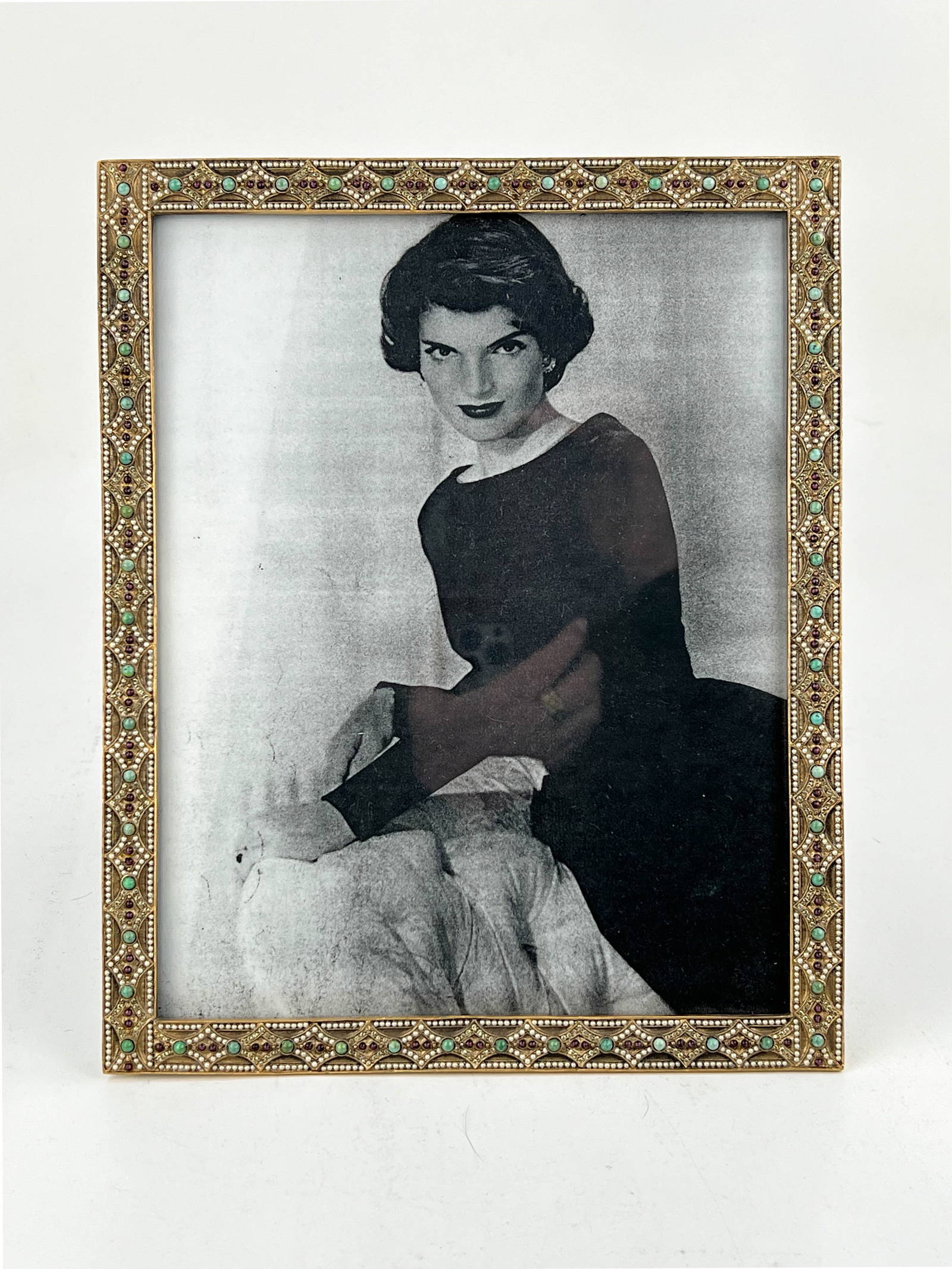 Linda Levinson Ruby, Turquoise, Pearl Frame Auction